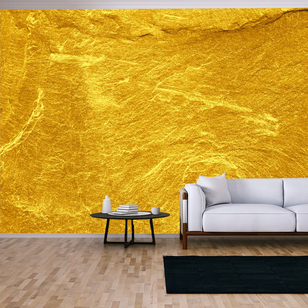 Gold Stone Texture for Background Wallpaper Living Room Mural - Etsy
