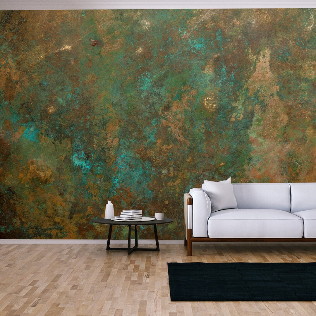 Background Image of Old Copper Vessel Texture Wallpaper Living Room ...