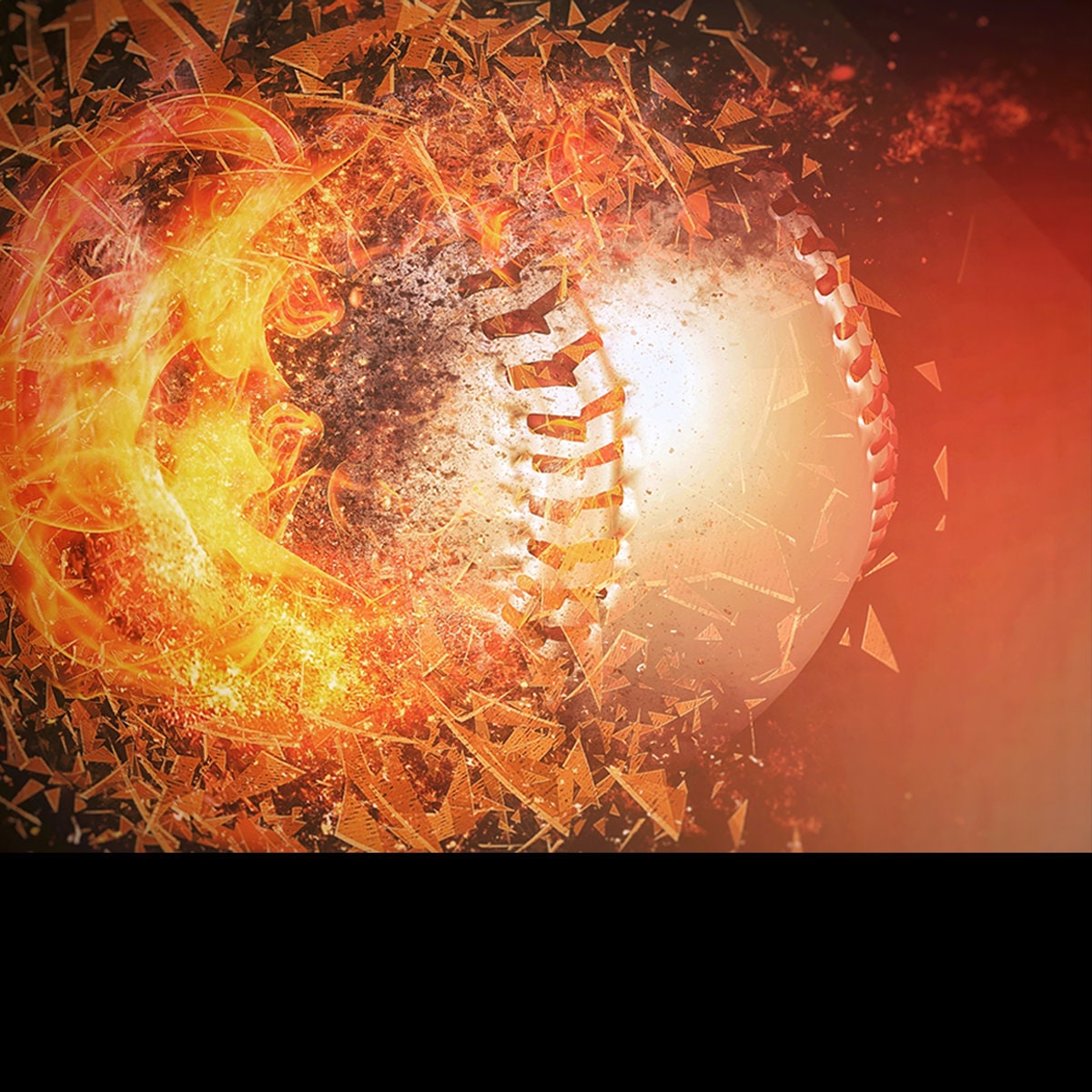 3d Rendering Exploding Flame Baseball Ball Wallpaper Boy - Etsy