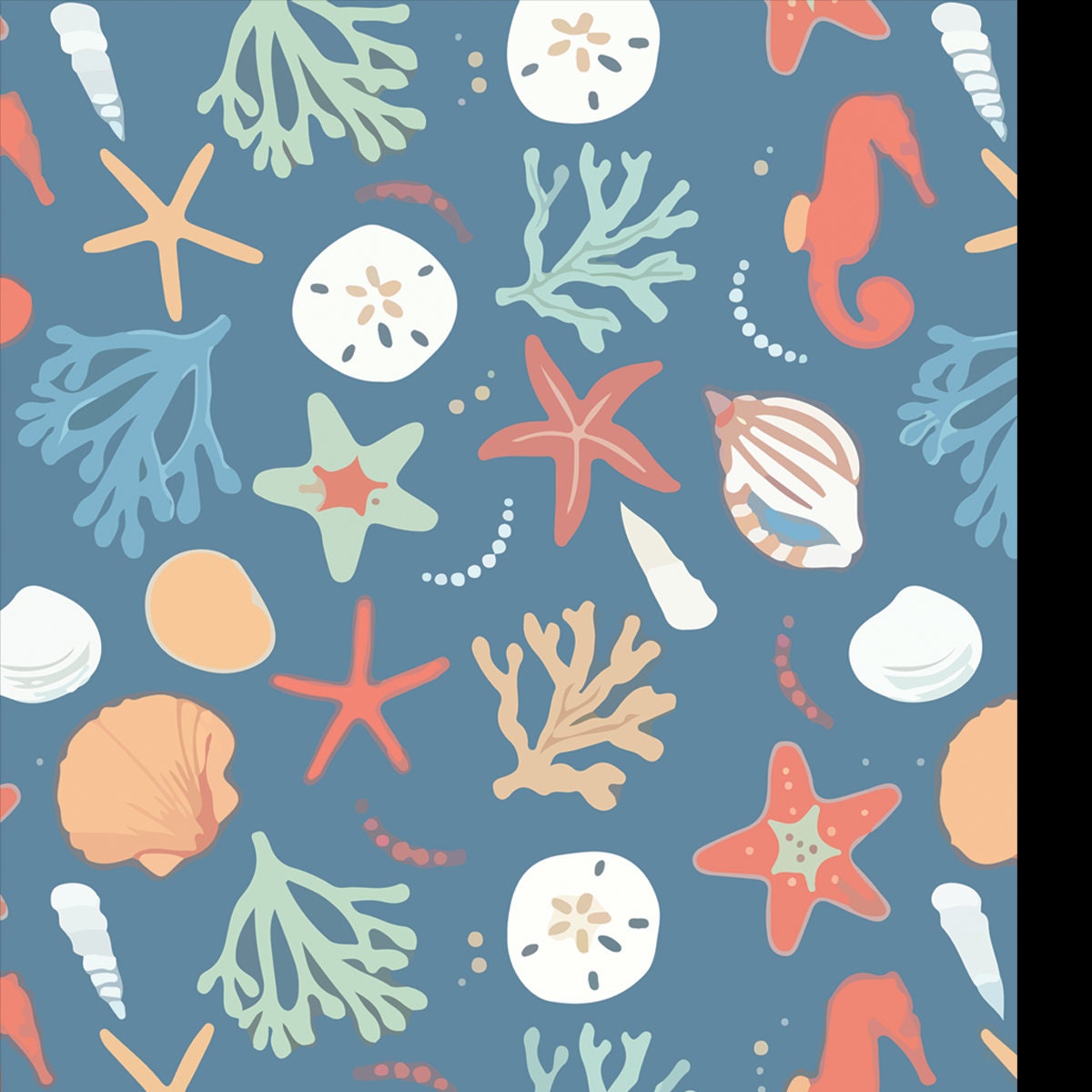Shells Sea Life Underwater Wallpaper Pattern Wallpaper Bathroom Mural ...