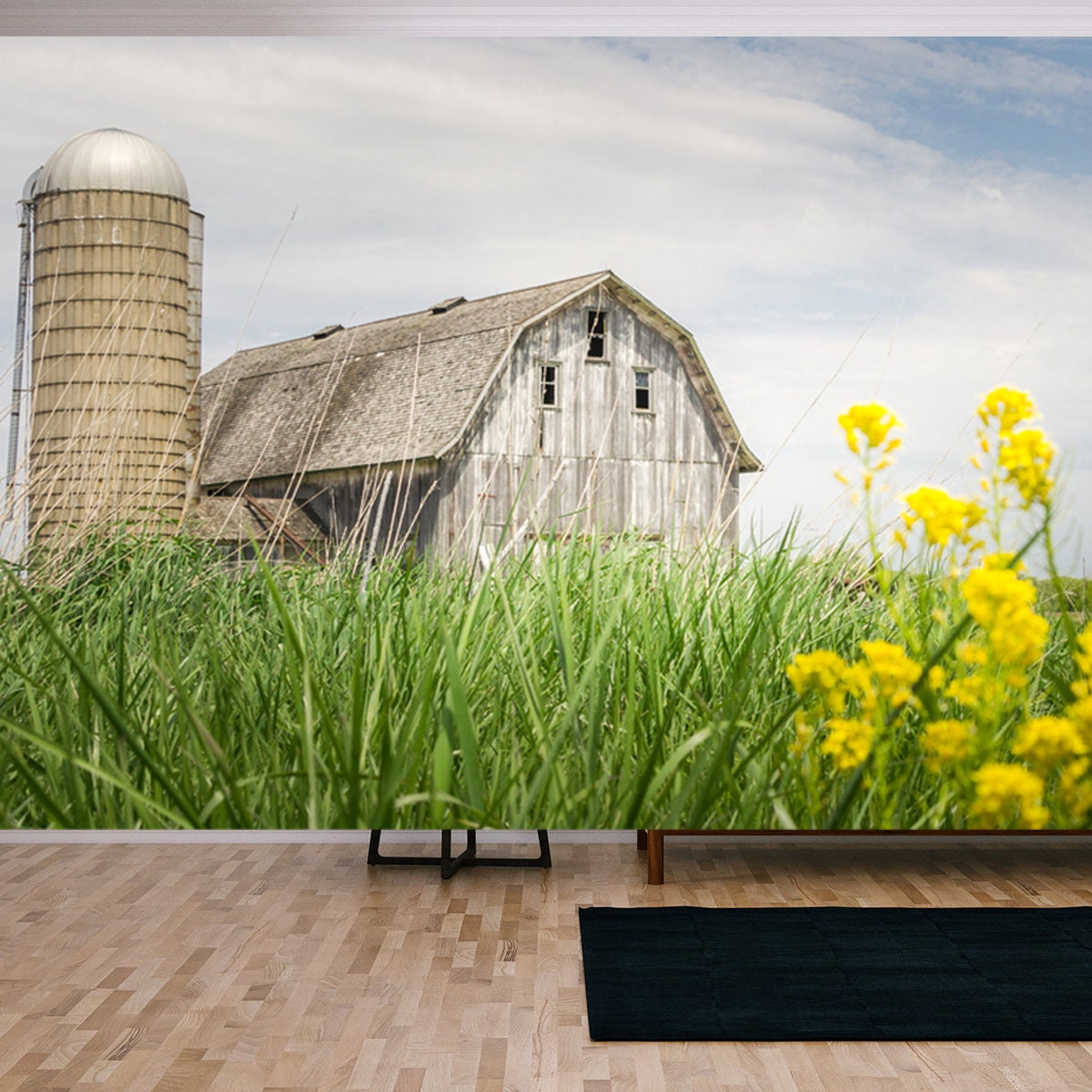 Beautiful Field Photo With Rustic Barn Resting in a Field of Grass ...