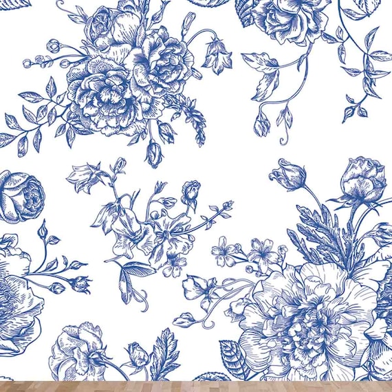 Vintage Blue Flower Background