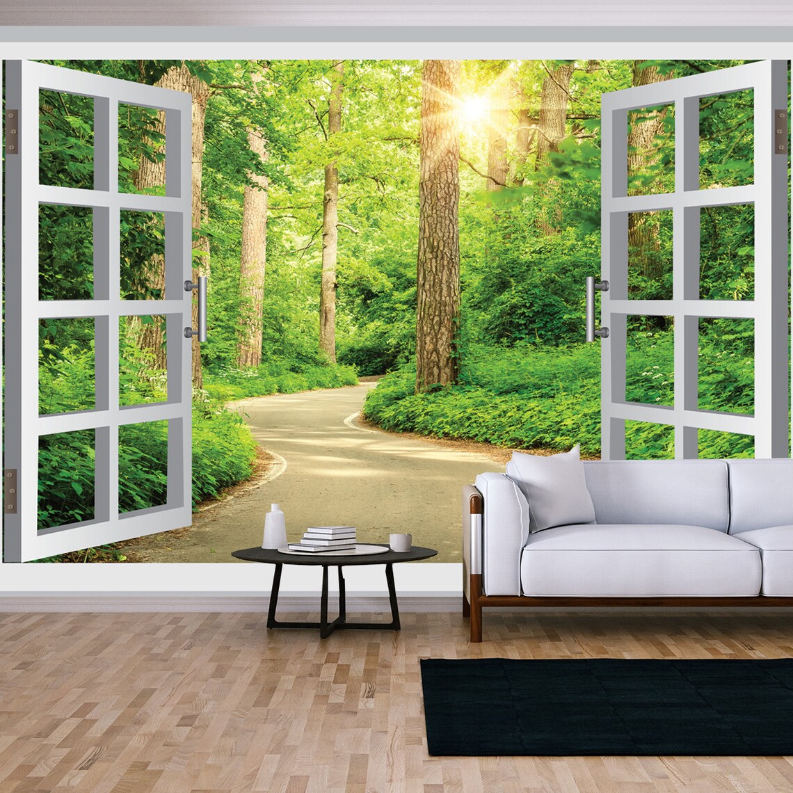 3d Wallpaper Window Landscape Nature Wallpaper Living Room Mural - Etsy