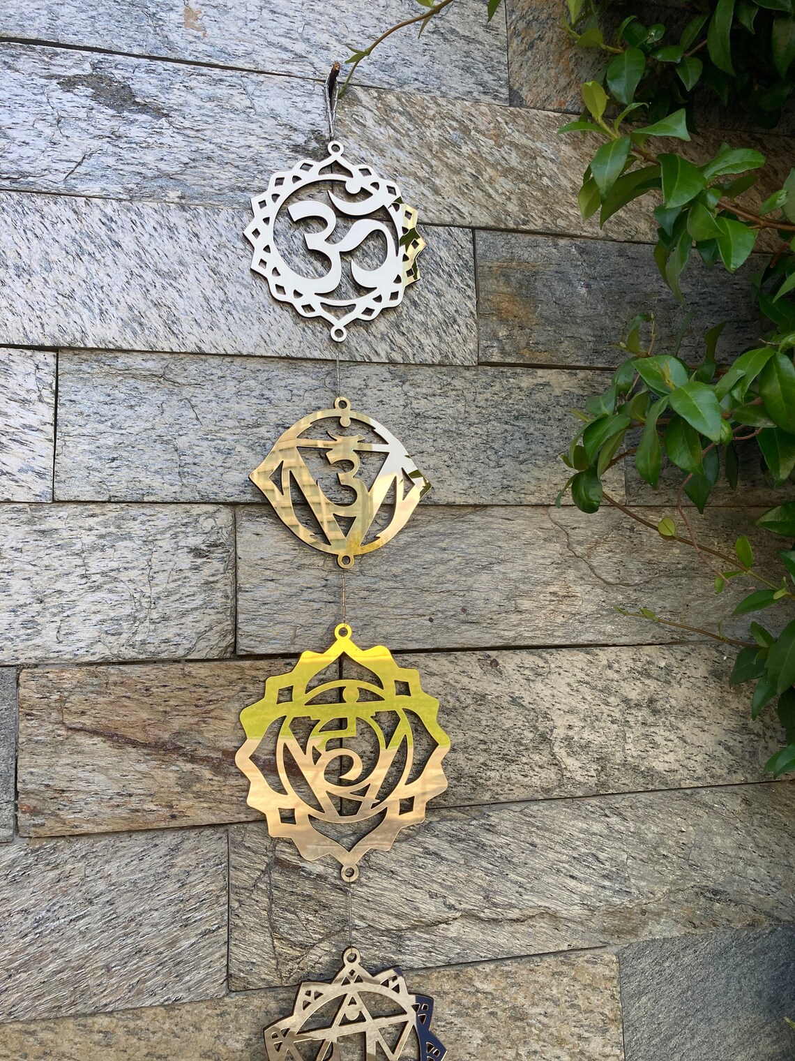 Set of 7 Chakra Wall Decor Chakra Mirror Gold Wall Art Yoga - Etsy