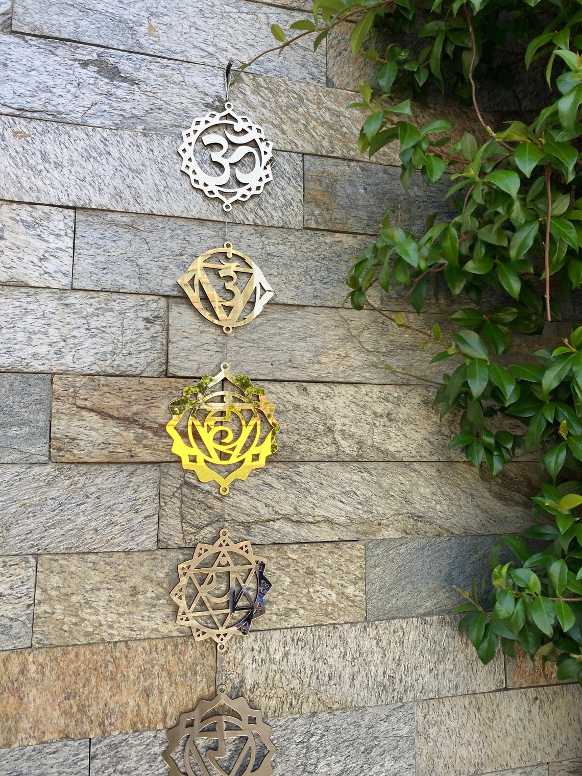 Set of 7 Chakra Wall Decor Chakra Mirror Gold Wall Art Yoga - Etsy