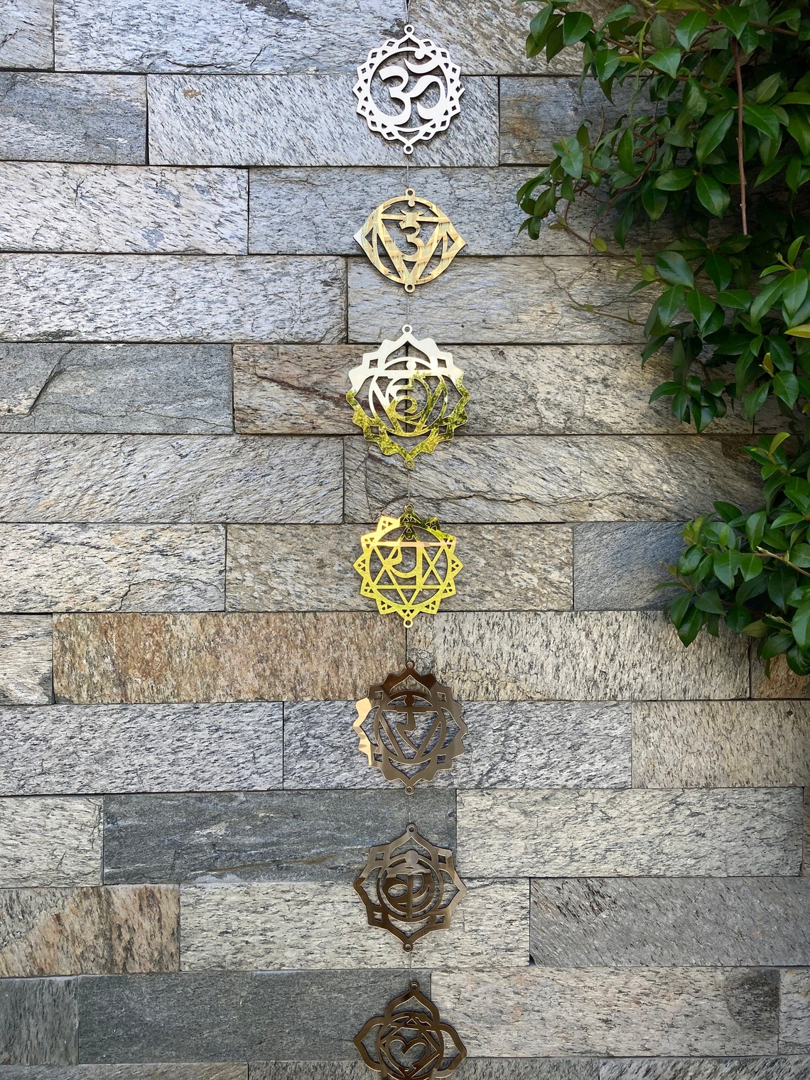 Set of 7 Chakra Wall Decor Chakra Mirror Gold Wall Art Yoga - Etsy