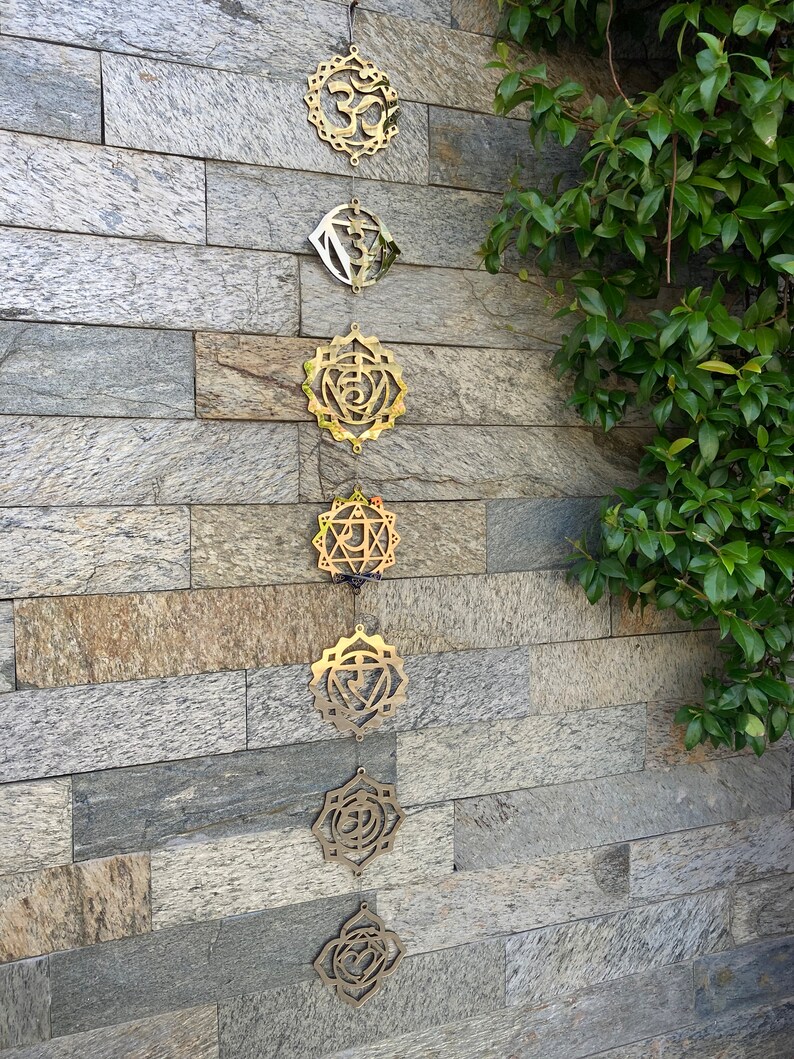 Set of 7 Chakra Wall Decor Chakra Mirror Gold Wall Art Yoga - Etsy