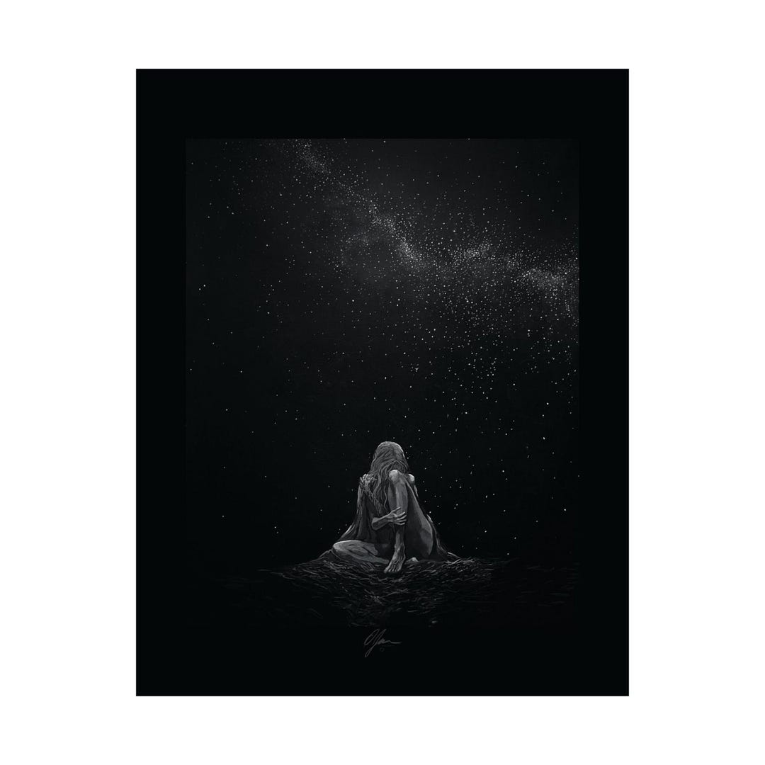 High Lady Art Print: Fantasy Bookish Decor, Black and White Glicee - Etsy