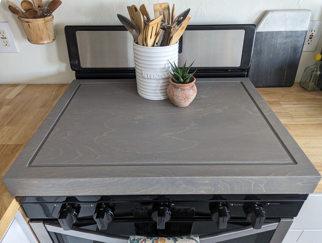 Wooden Stove Top Cover for Gas Electric Stoves Box Stove Cover Serving ...