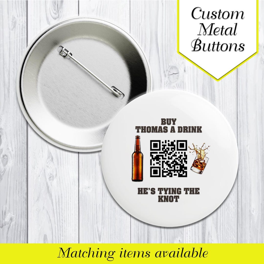 Tying the Knot Custom Buttons | Groomsmen Party Favors | Buy Him A ...