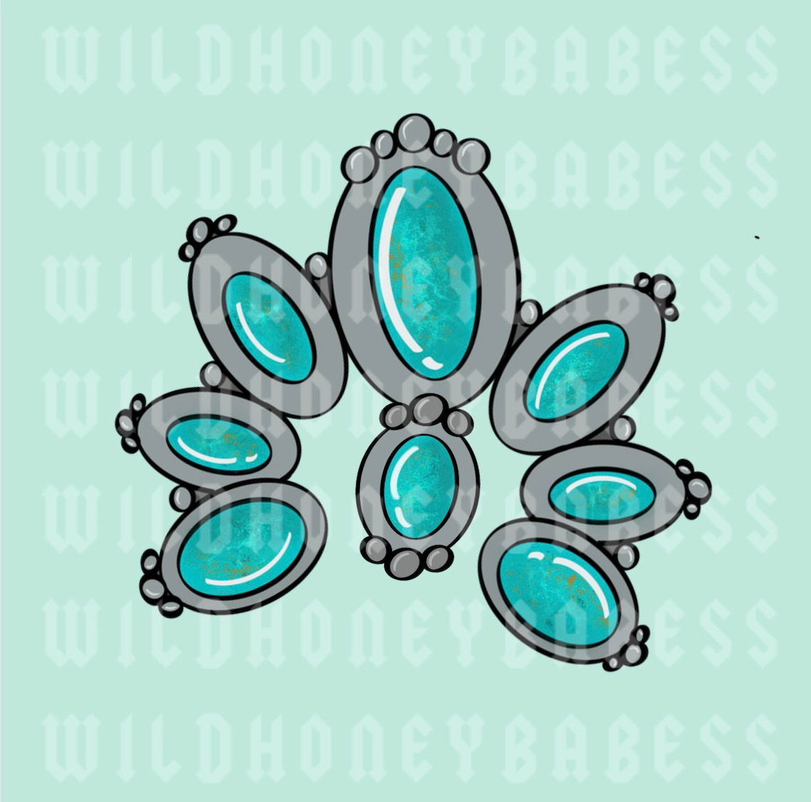 Turquoise Squash Blossom Png Turquoise Stone Png Turquoise - Etsy
