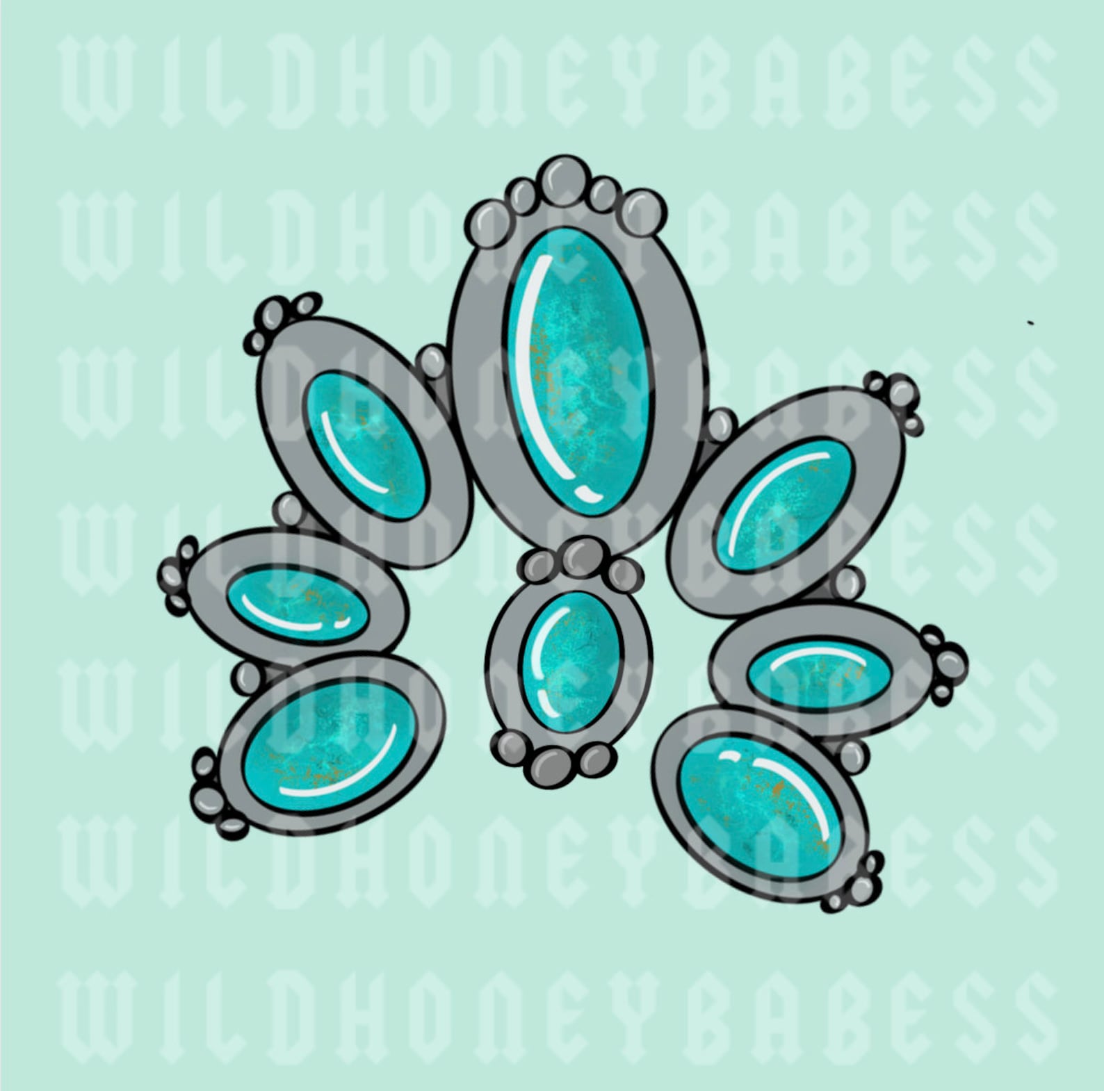 Turquoise Squash Blossom Png Turquoise Stone Png Turquoise - Etsy