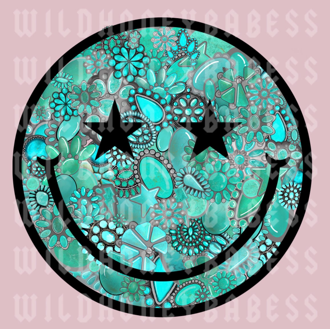 Turquoise Smiley Face Png Western Smiley Face Png Smiley - Etsy