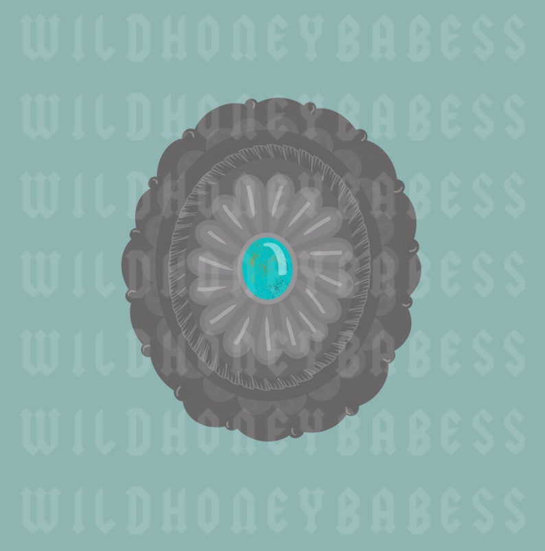 Turquoise Concho Png Concho Png Western Png Navajo Jewelry - Etsy