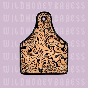 Tooled Leather Cattle Tag Png BUNDLE, Tooled Leather Ear Tag Png ...