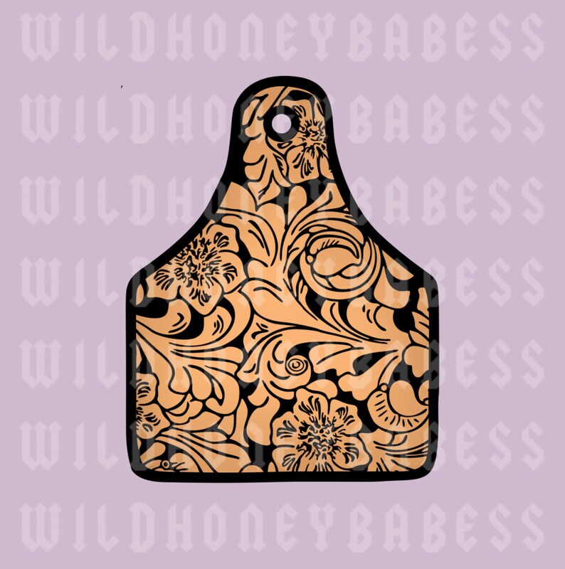 Tooled Leather Cattle Tag Png BUNDLE Tooled Leather Ear Tag - Etsy