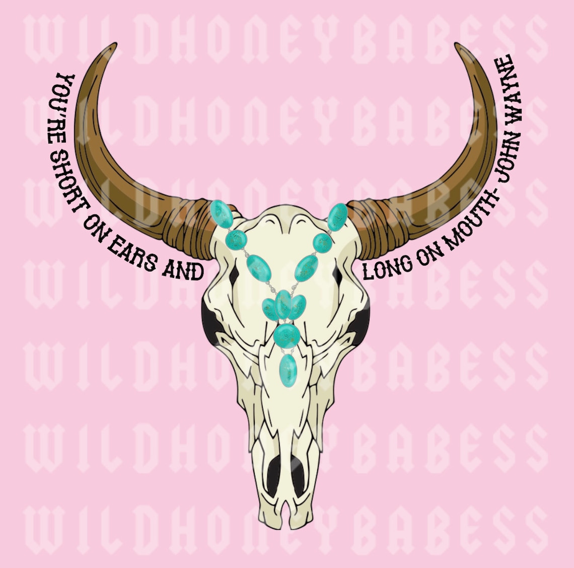 Turquoise Bull Skull Png Western Png Boujee Western Png - Etsy