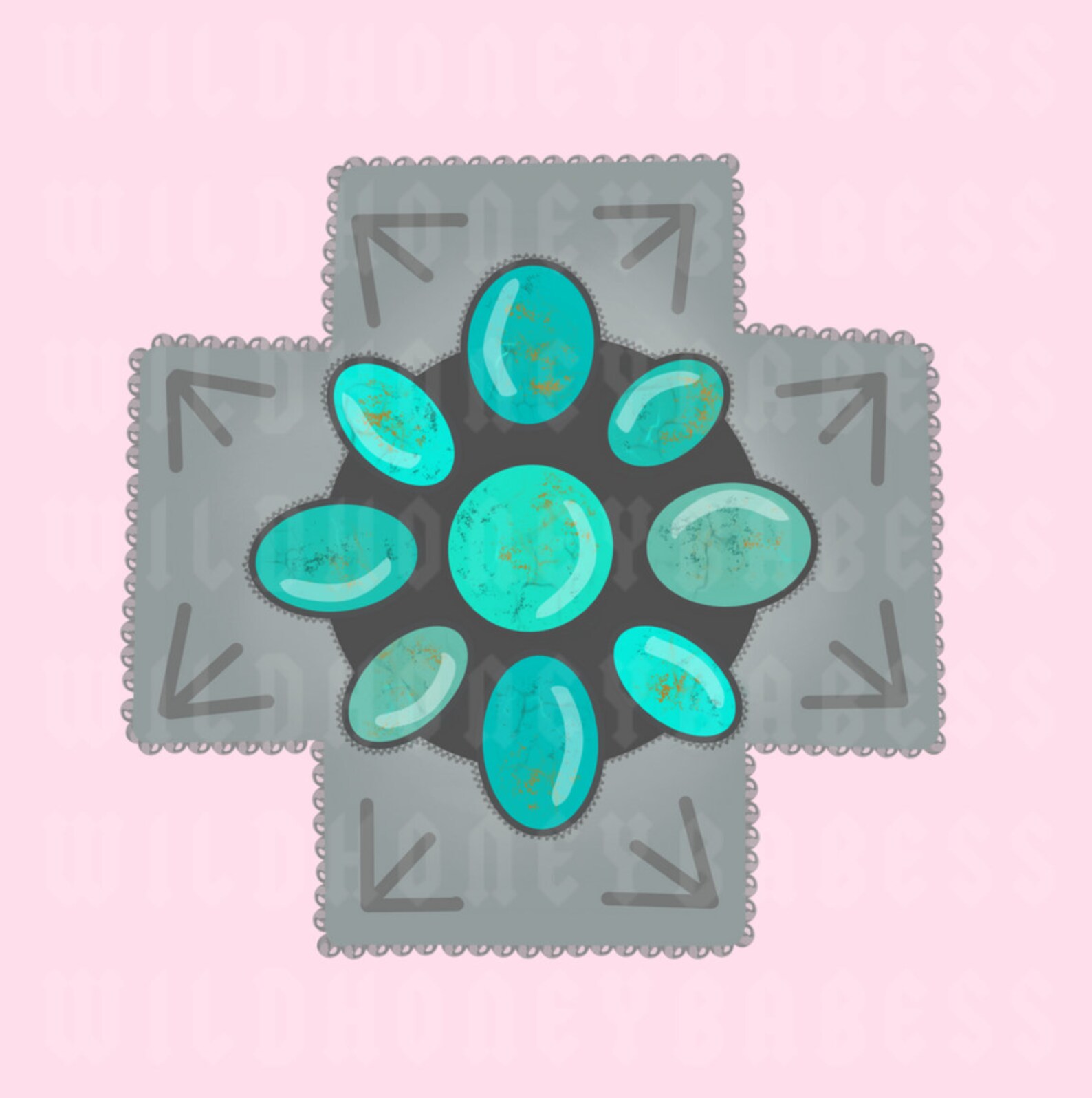 Cross Turquoise Concho Png, Turquoise Concho Png, Concho Png, Turquoise ...