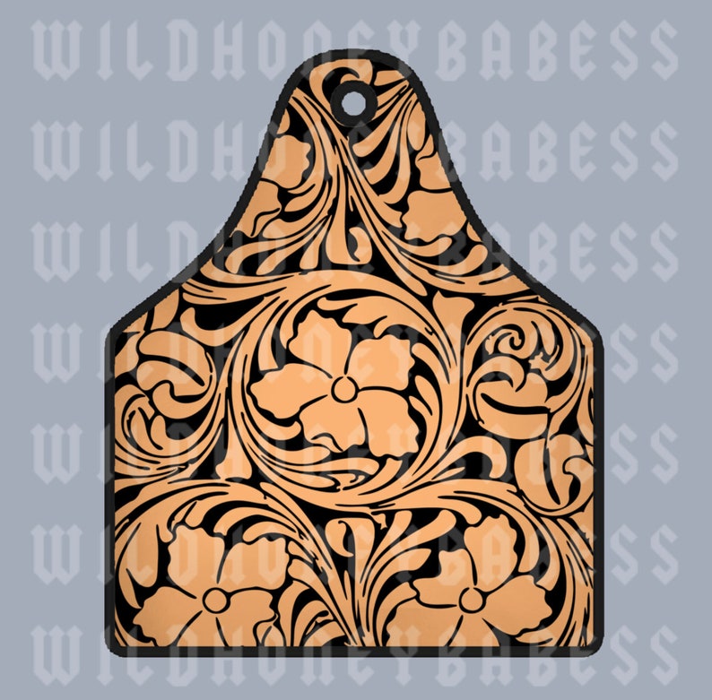 Tooled Leather Cattle Tag Png BUNDLE Tooled Leather Ear Tag - Etsy