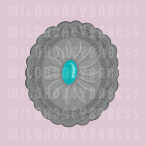 Turquoise Stone Concho Png Concho Png Navajo Png Western - Etsy