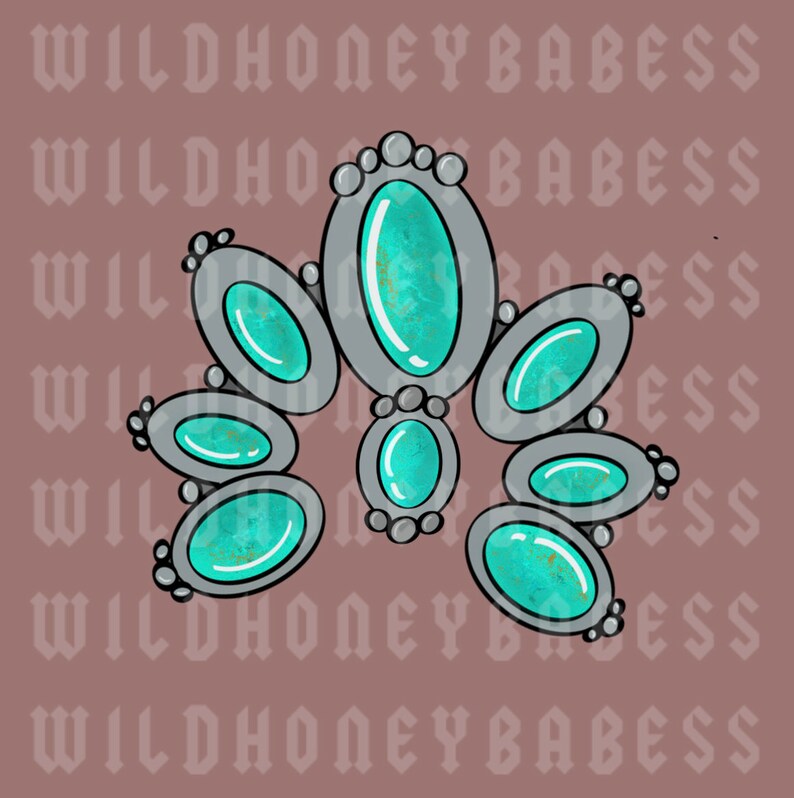 Turquoise Squash Blossom Png Turquoise Stone Png Turquoise - Etsy