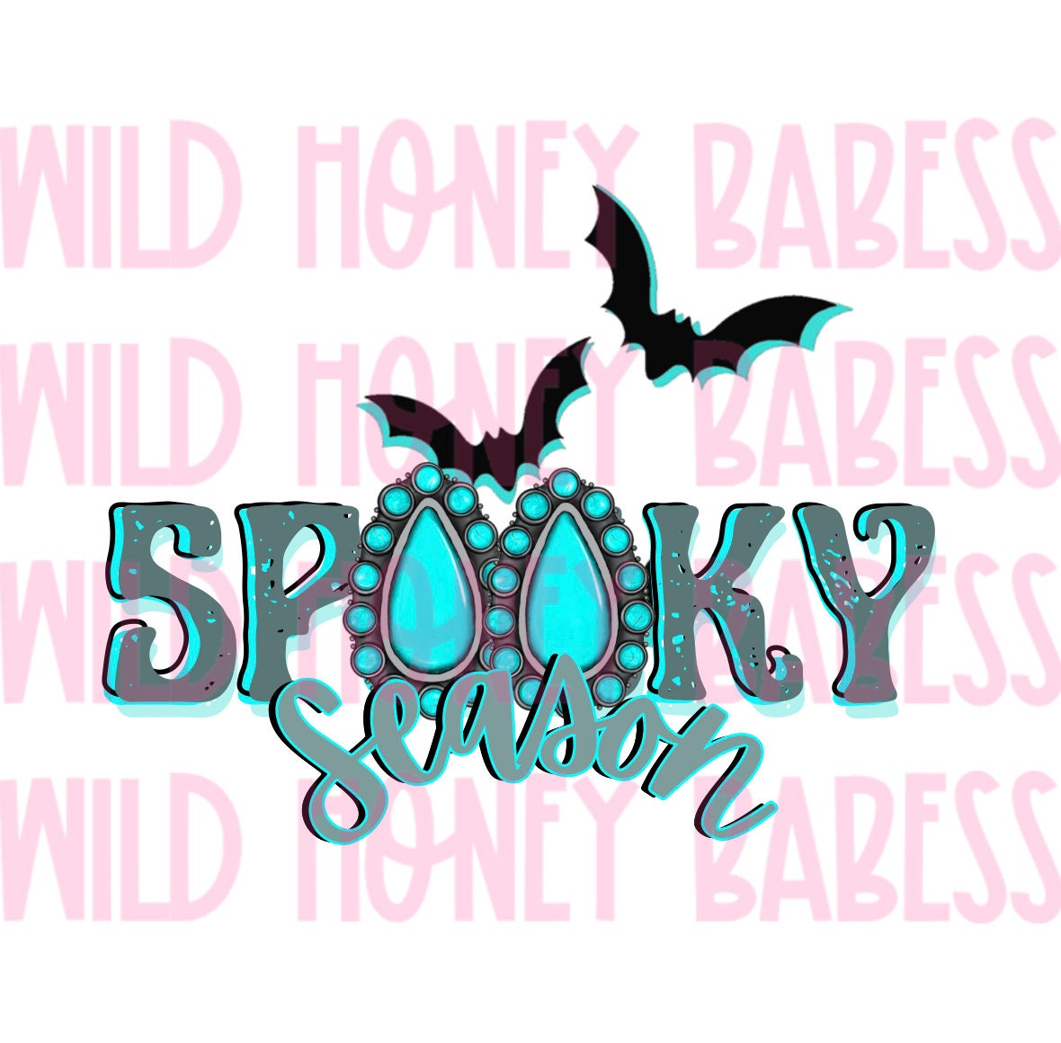 Spooky Season Png Turquoise Spooky Png Western Png Western - Etsy