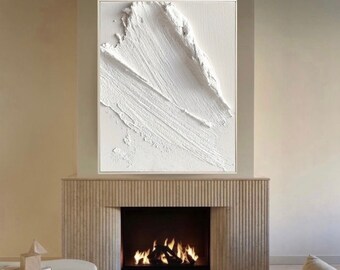 White Abstract Canvas Art Custom Frame Options Abstract Textured Wall ...