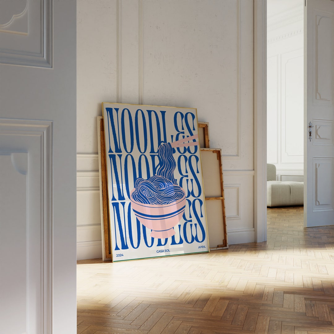 Noodles Poster, Digital Download, Noodle Kitchen Poster, Food Print ...
