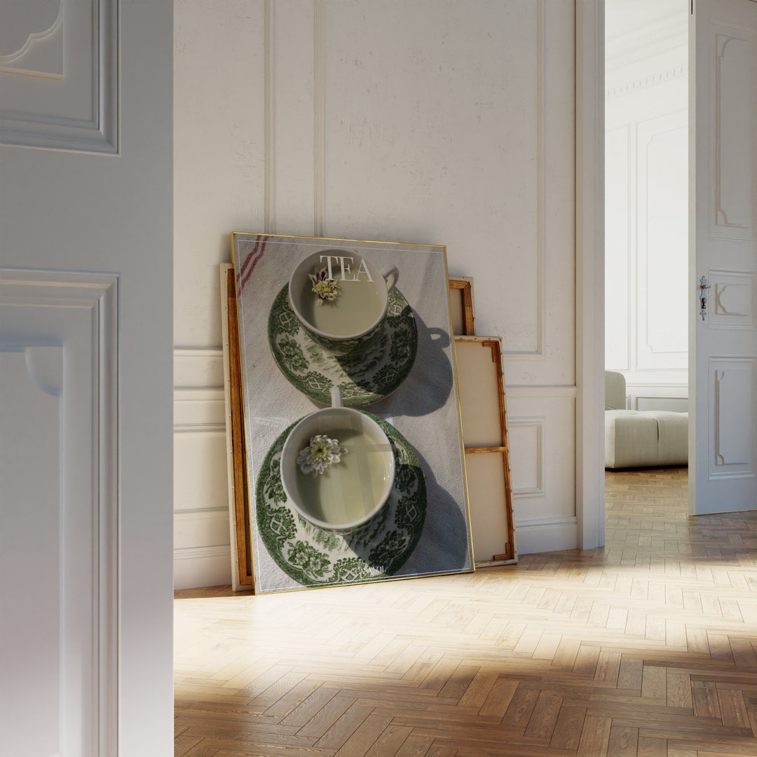 Tea Cups Drink Poster, Digital Download, Kitchen Poster, Macha Tea ...