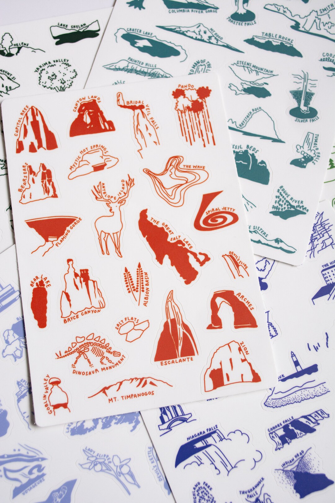 State Nature Sticker Sheets // Stickers for Journal, Waterbottles ...