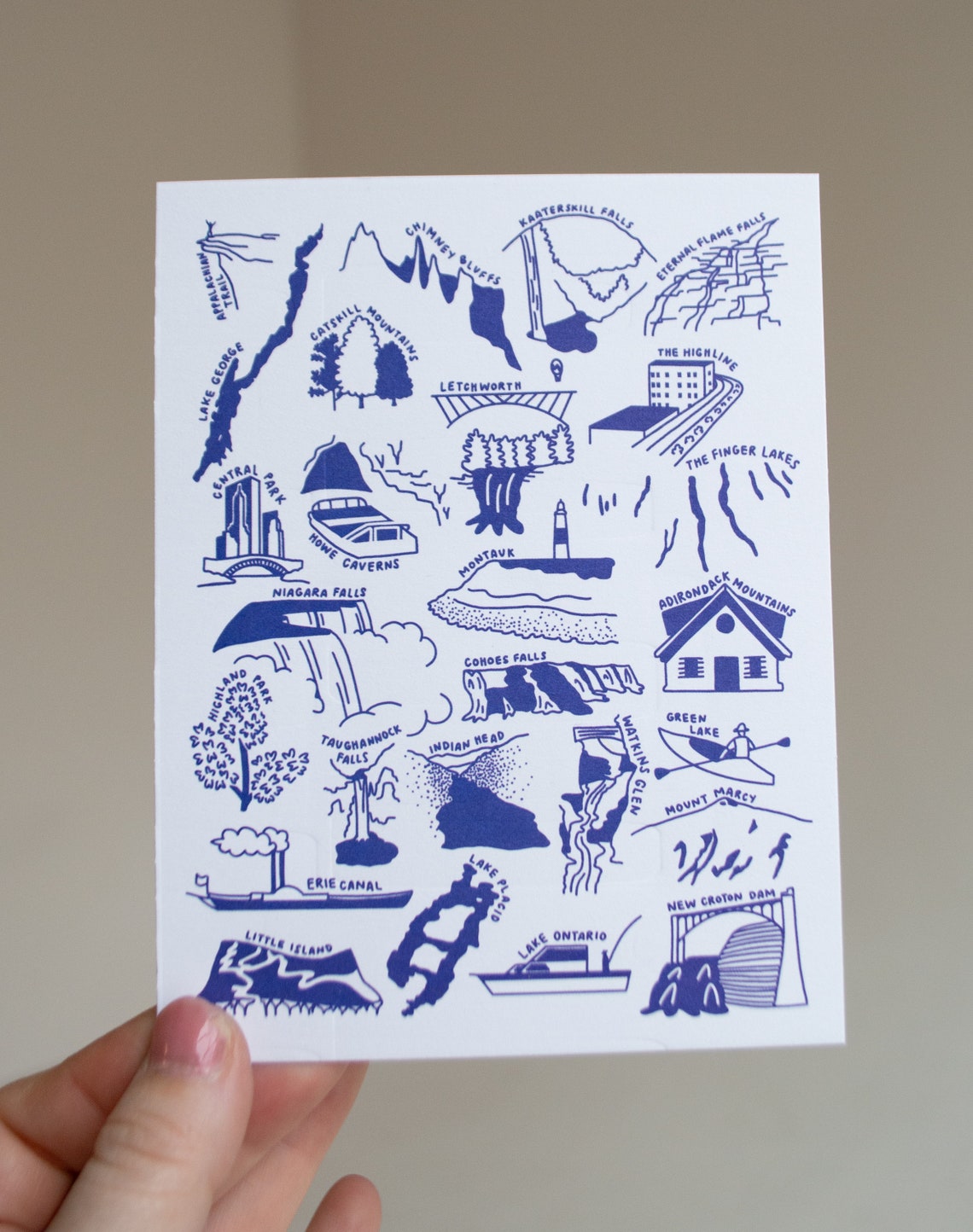 New York Nature Checklist Postcard Print Art - Single or Packs - Etsy