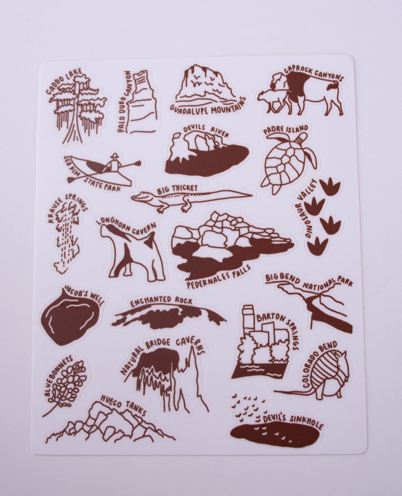 Texas Nature Sticker Sheet // Label Stickers for Planner, Journal ...