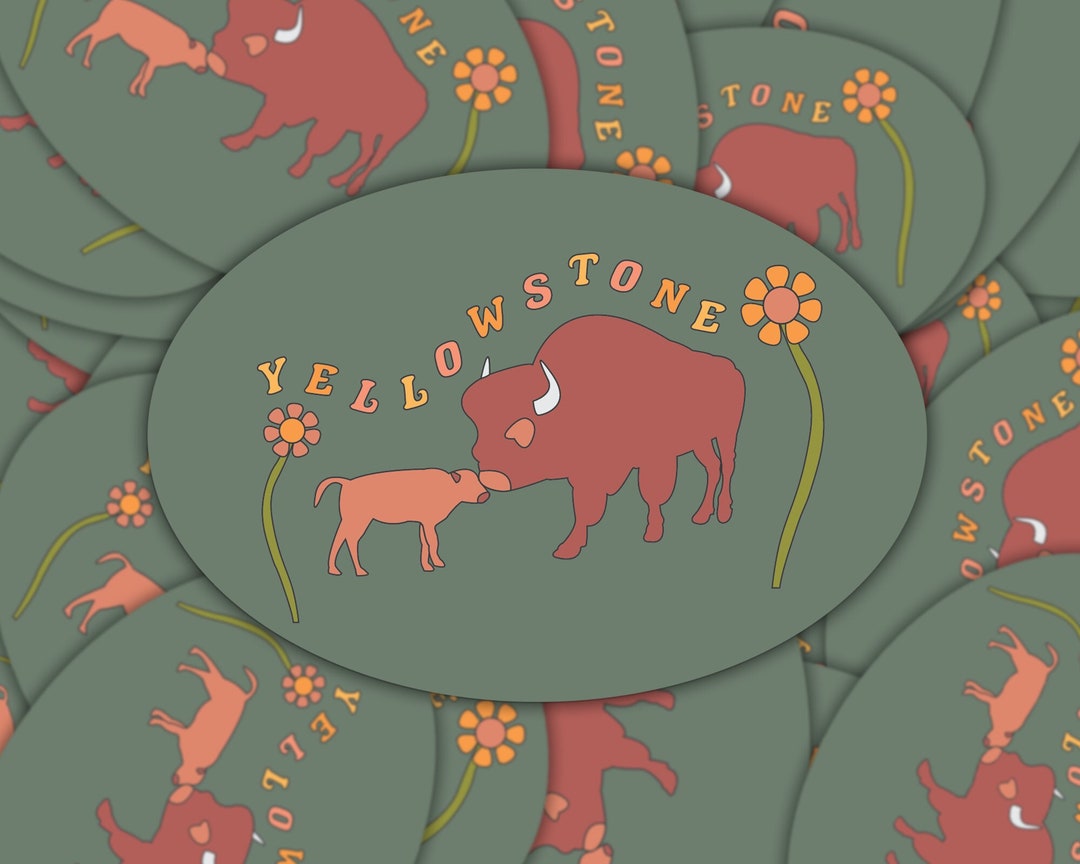 Yellowstone National Park Bison Vinyl Sticker, Laptop Decal - Etsy