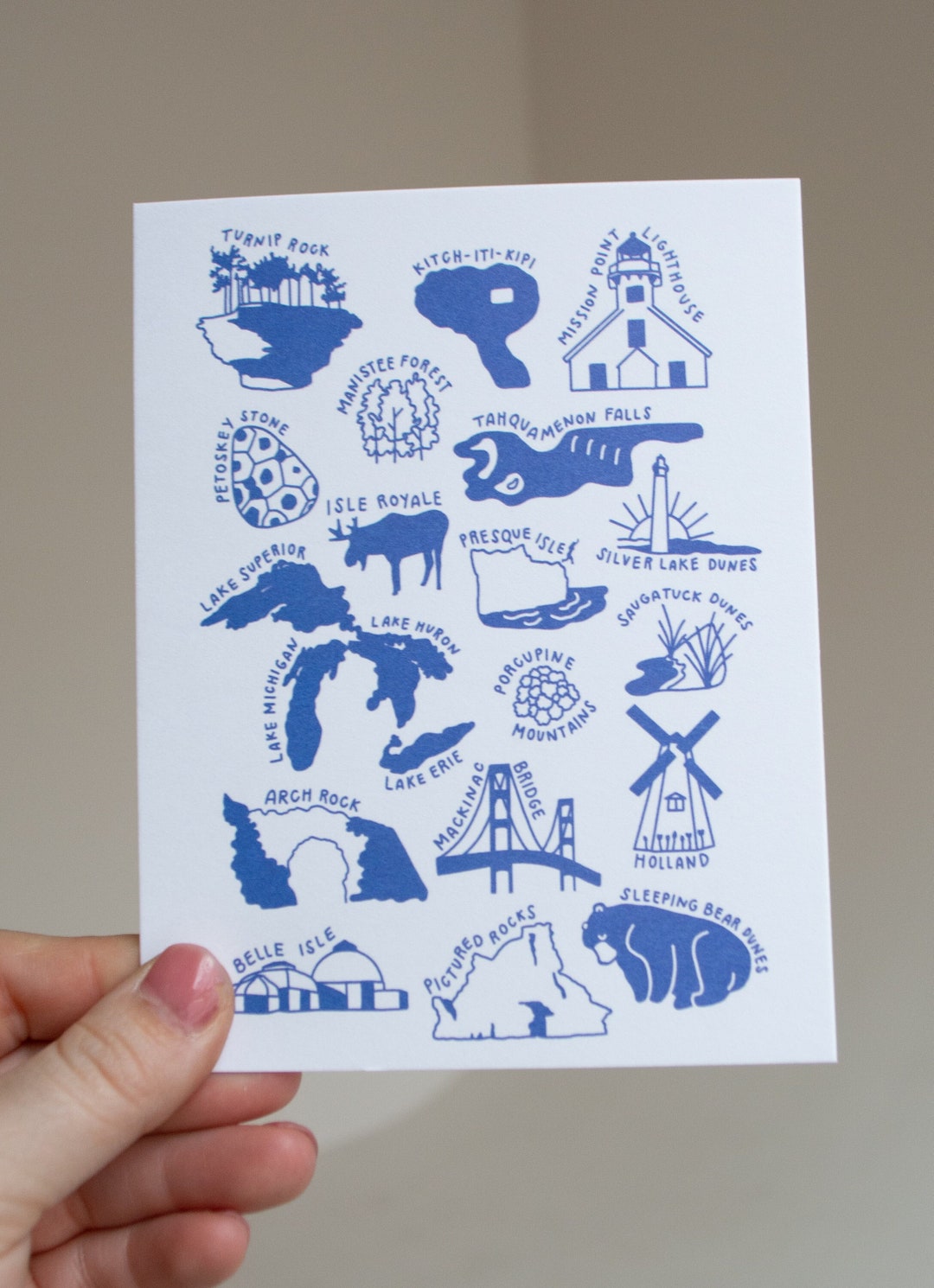 Michigan Nature Checklist Postcard Print Art - Single or Packs - Etsy