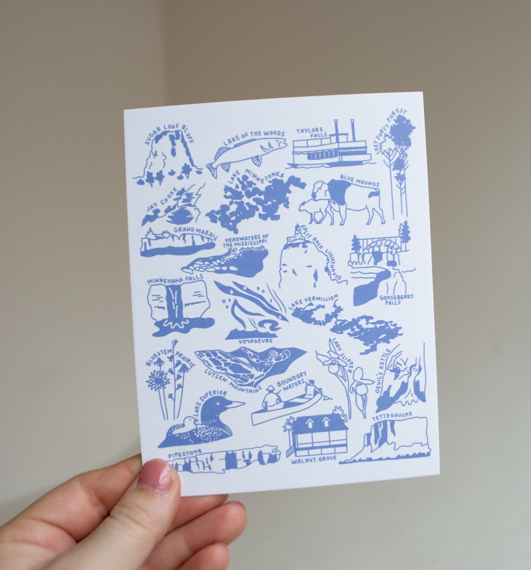Minnesota Nature Checklist Postcard Print Art - Single or Packs - Etsy