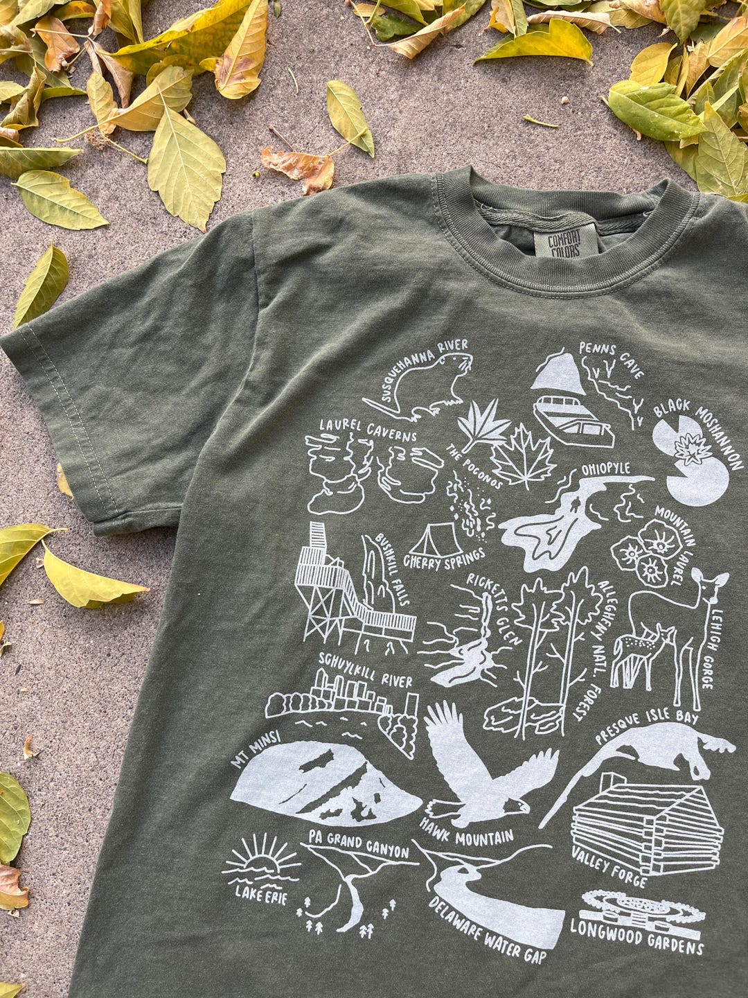 Pennsylvania Nature Checklist T-shirt: Comfort Colors Souvenir Tee - Etsy