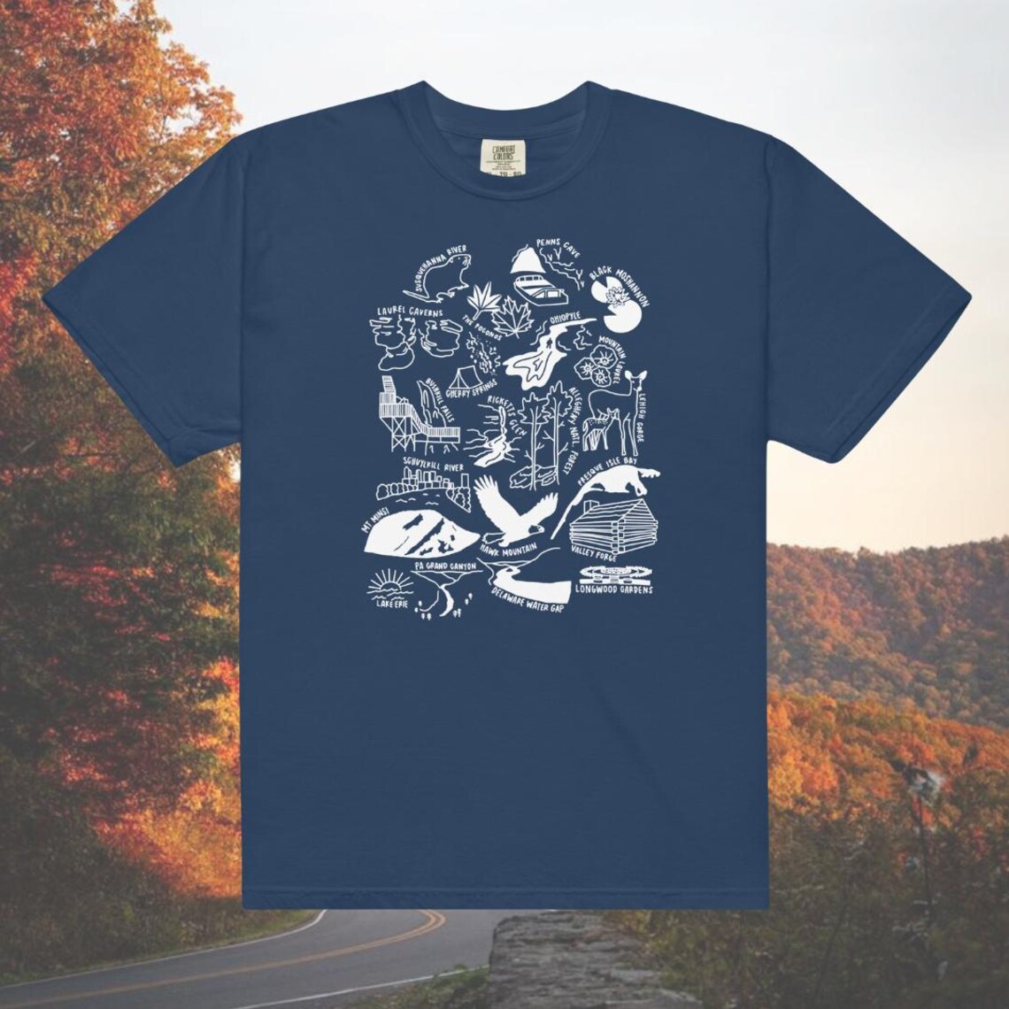Pennsylvania Nature Checklist T-shirt: Comfort Colors Souvenir Tee - Etsy