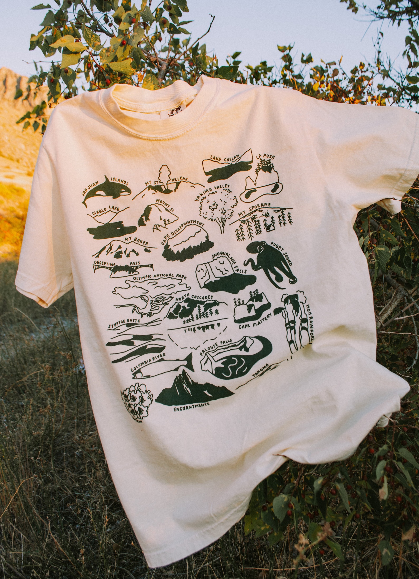 Washington Nature Checklist T-shirt: Comfort Colors Souvenir Tee - Etsy