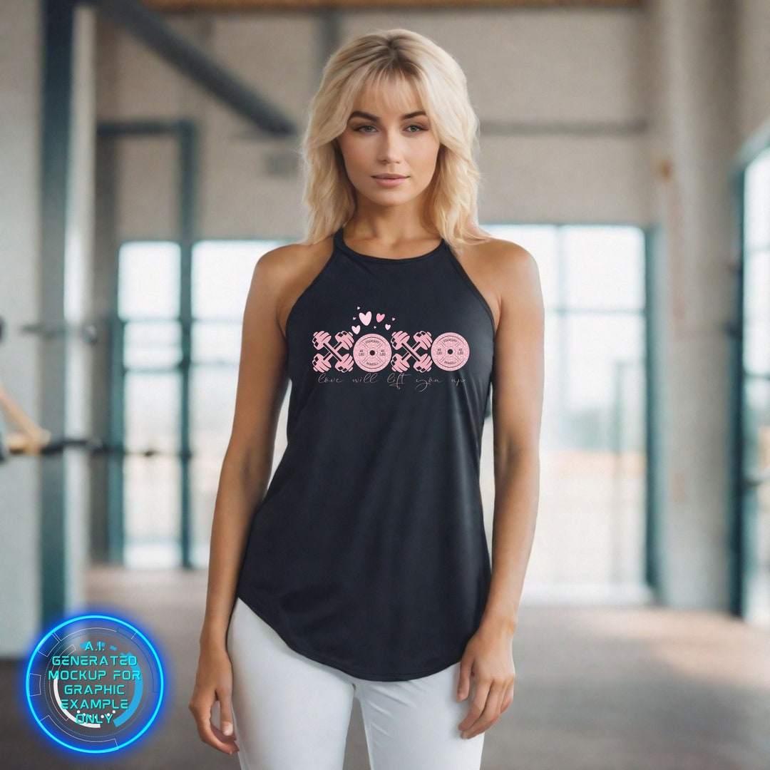 Pretty Rocker Tank Top Valentines Day Gym Tanktop XOXO Love Will Lift ...