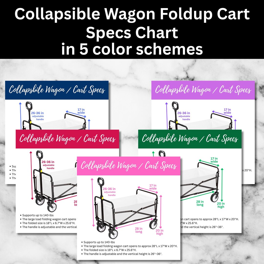 Foldable Wagon Size Chart, Digital Download. Electronic Infographic ...