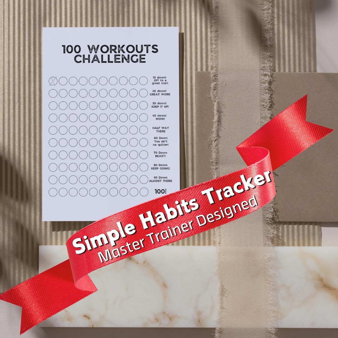100 Workouts Challenge, Printable Fit Habits Tracker for Any Kind of ...