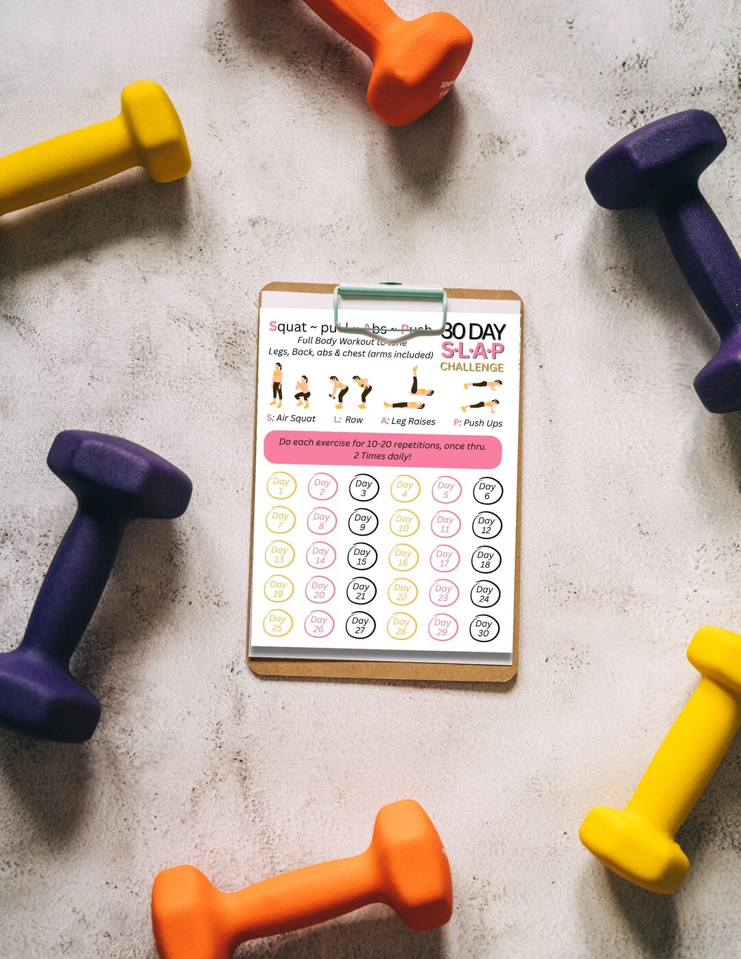 Printable Full Body Workout, 30 Day Exercise Challenge. Digital ...