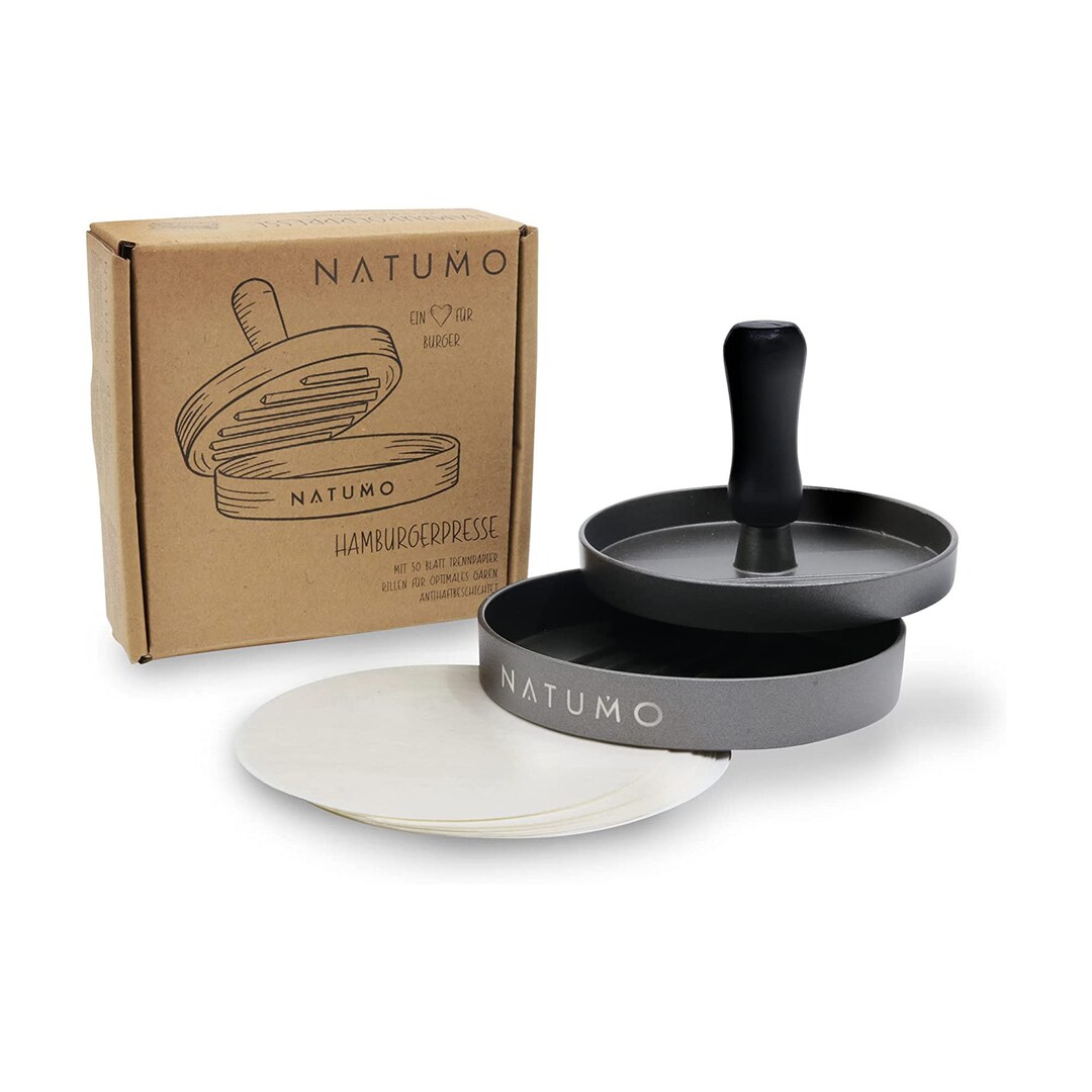 NATUMO Burger Press Set Made of Hamburger Press and Burger Paper 50x ...