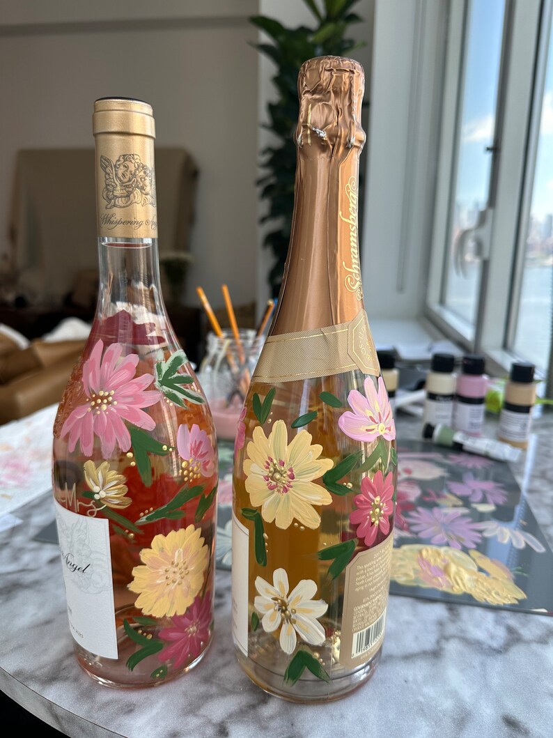 Custom Hand-painted Bottles - Etsy
