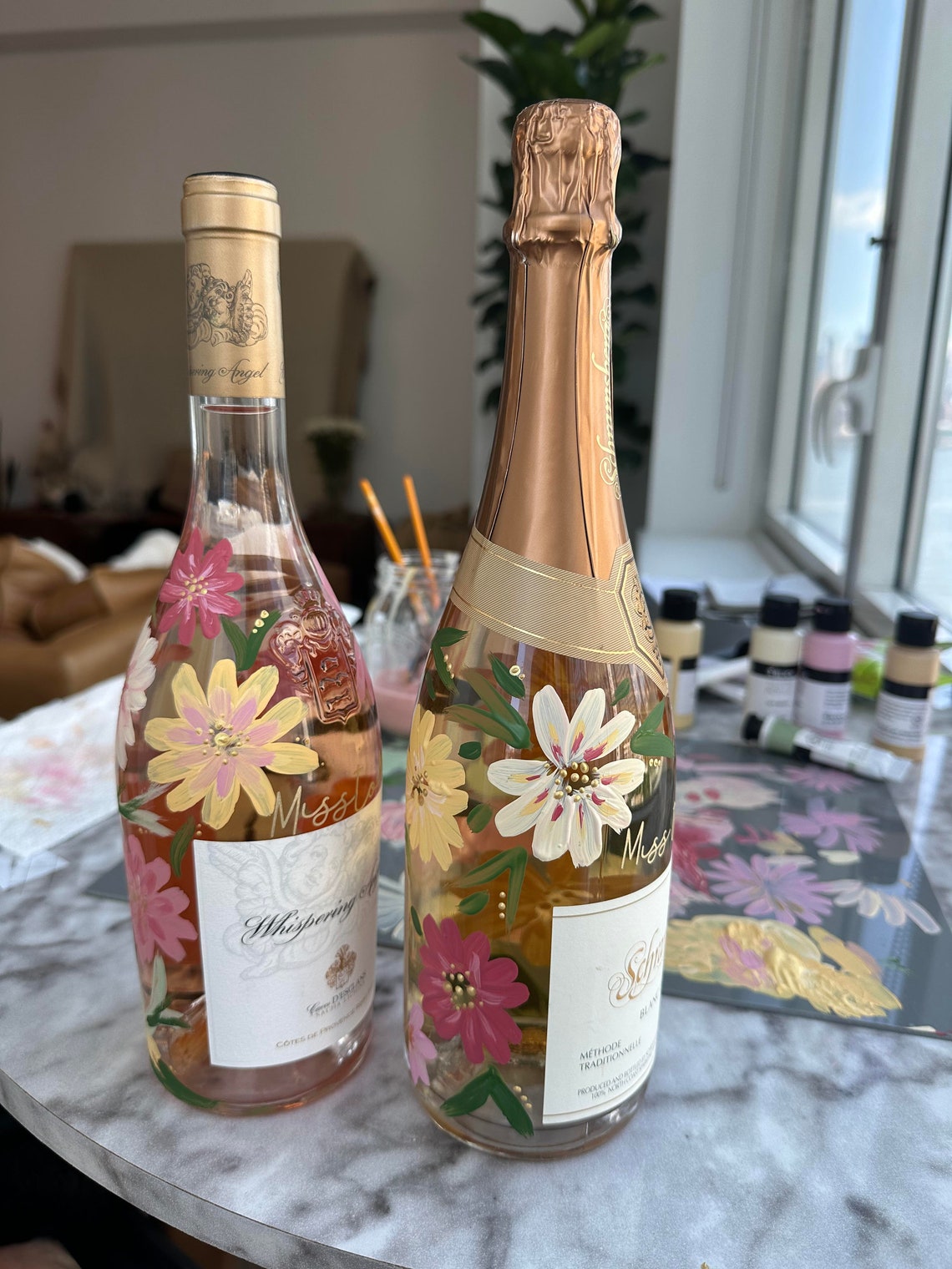 Custom Hand-painted Bottles - Etsy