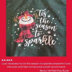 Tis the Season to Sparkle/snowman With Snow Christmas Sweatshirt ,women ...