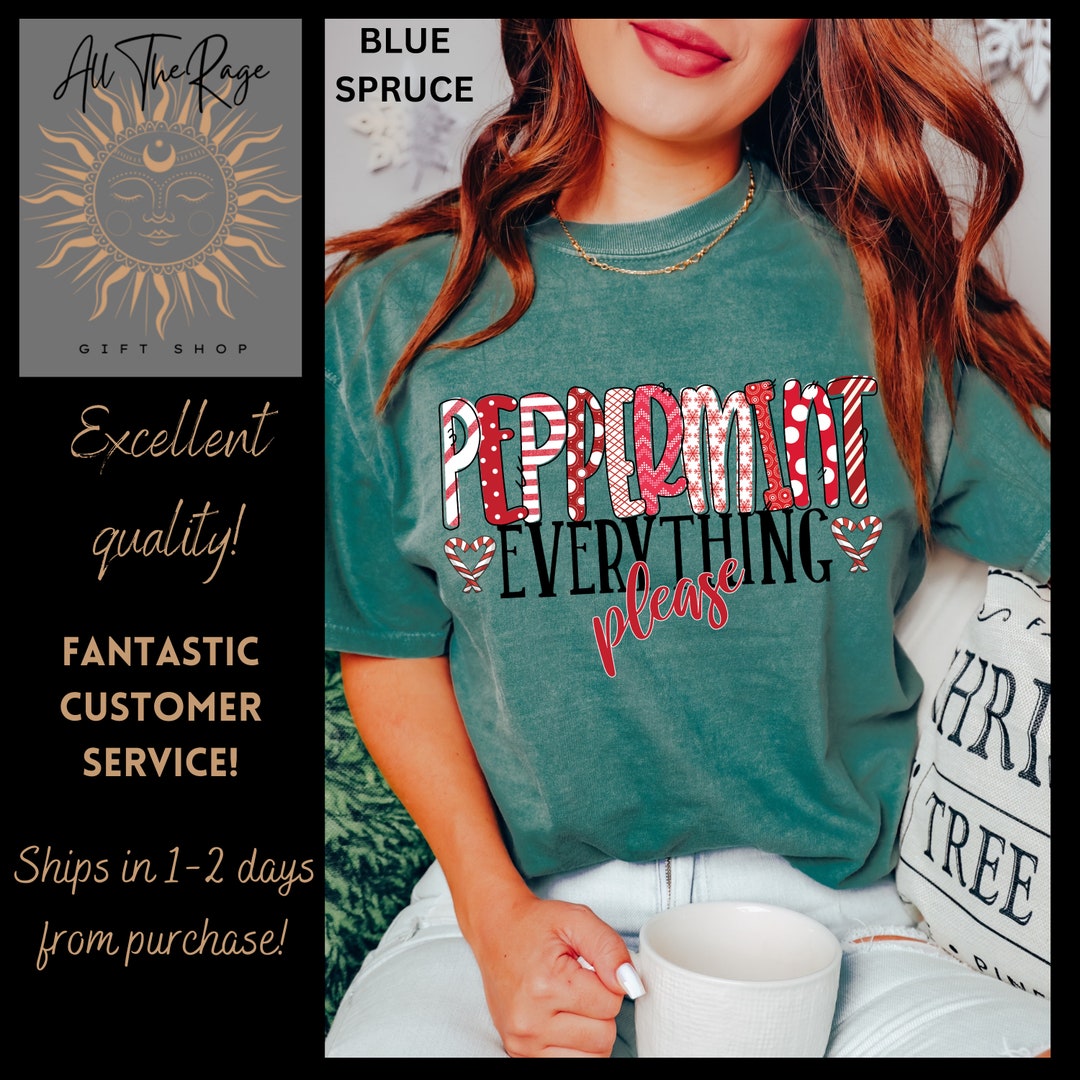 Peppermint Christmas Shirt Retro Comfort Colors Shirt Women's Christmas ...