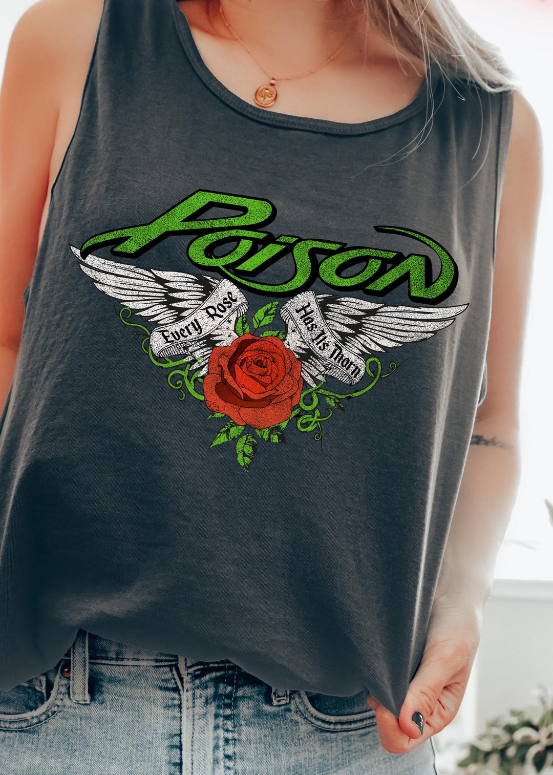 Poison Retro Tee Muscle Shirt Comfort Colors 80s Graphic Rocker Tank ...