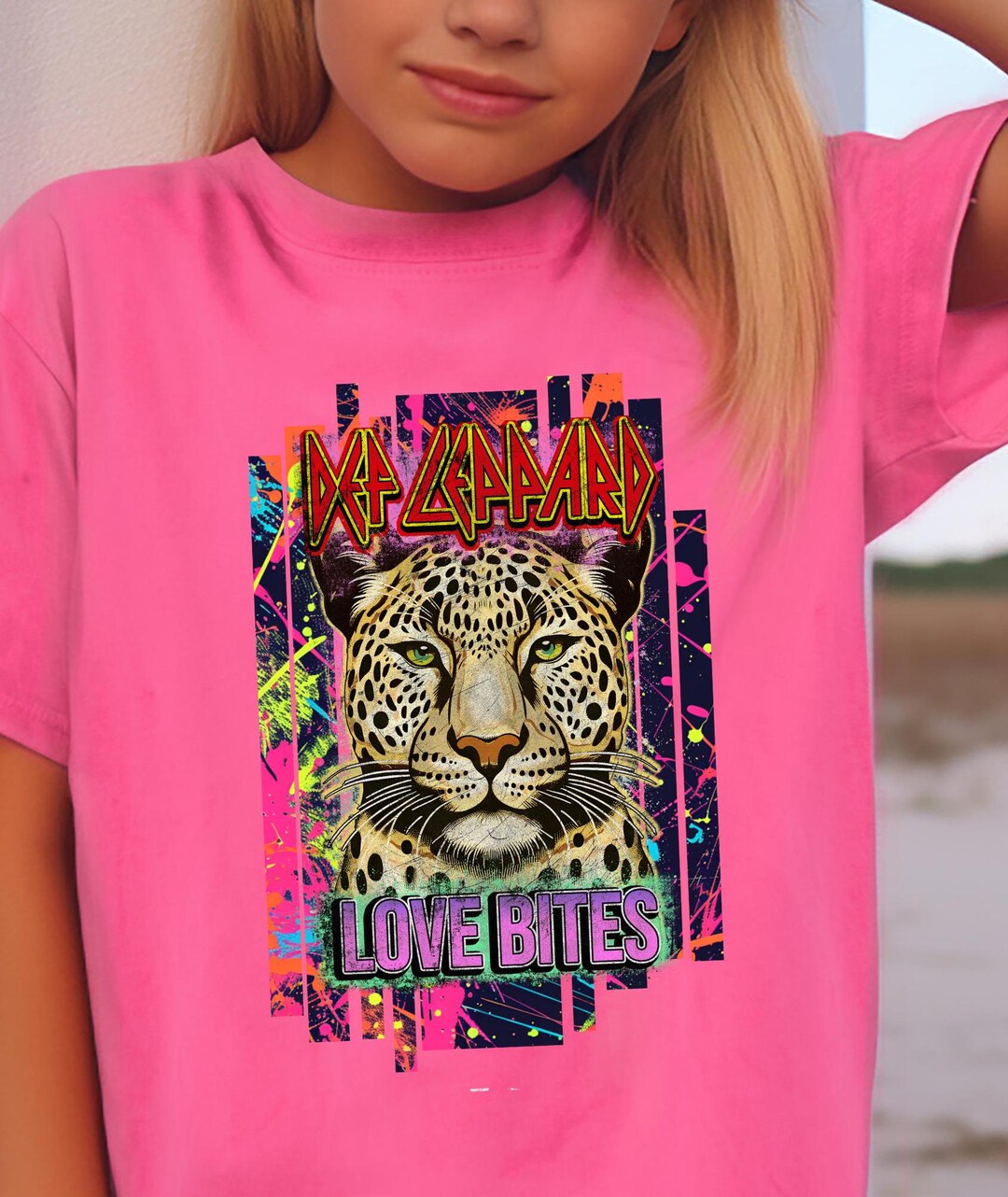 Def Leppard Love Bites Graphic Rocker Tee 80s Rock Comfort Colors Youth ...