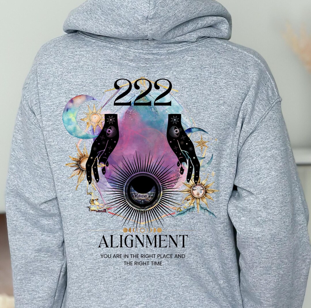 Angel Number Hoodie 222 Mystical Hoodie Alignment Aura Hoodie ...